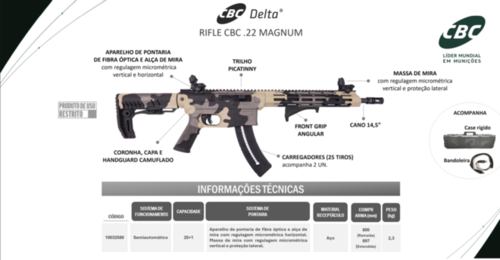 RIFLE CBC DELTA 22WMR 14,5 25T EDICAO ESPECIAL - RIFLE CBC DELTA 22WMR ...